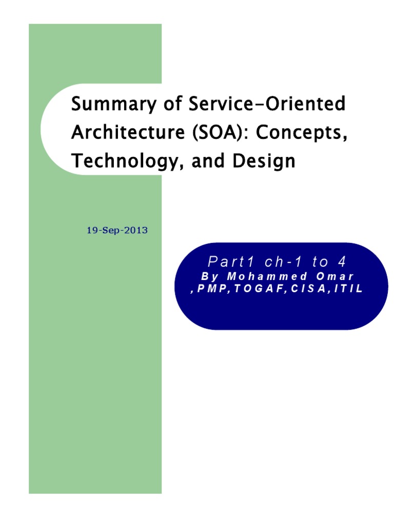 I-Summary of Service-Oriented Architecture (SOA) Concepts, Technology ...