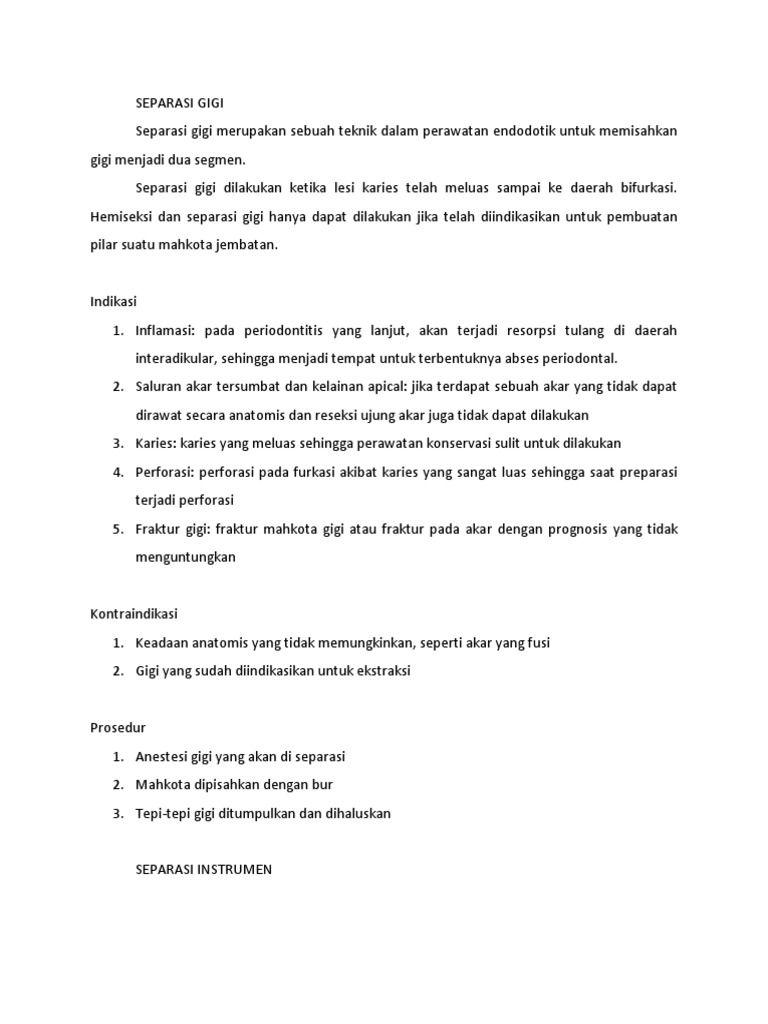 Separasi Gigi | PDF