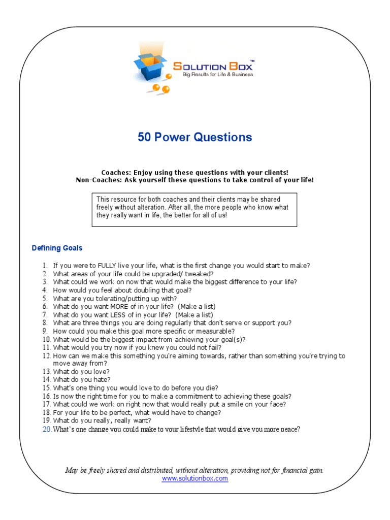 50 Power Questions | PDF