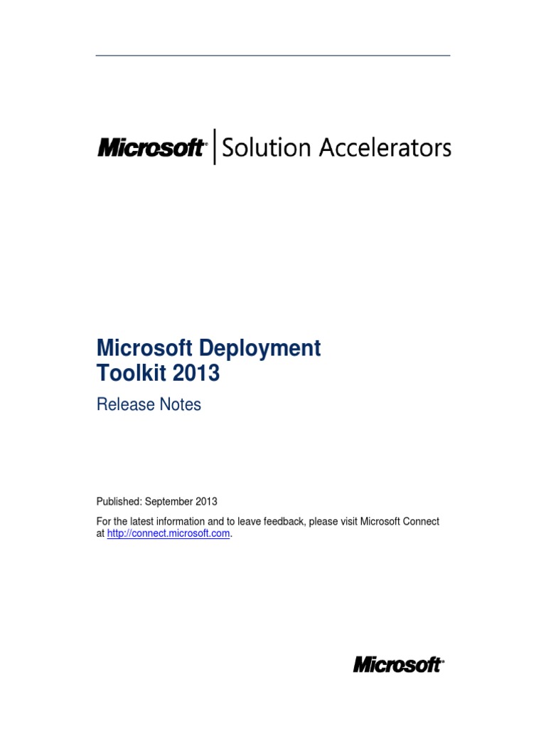 MDT 2013 Release Notes | PDF | Windows 8.1 | Microsoft Windows