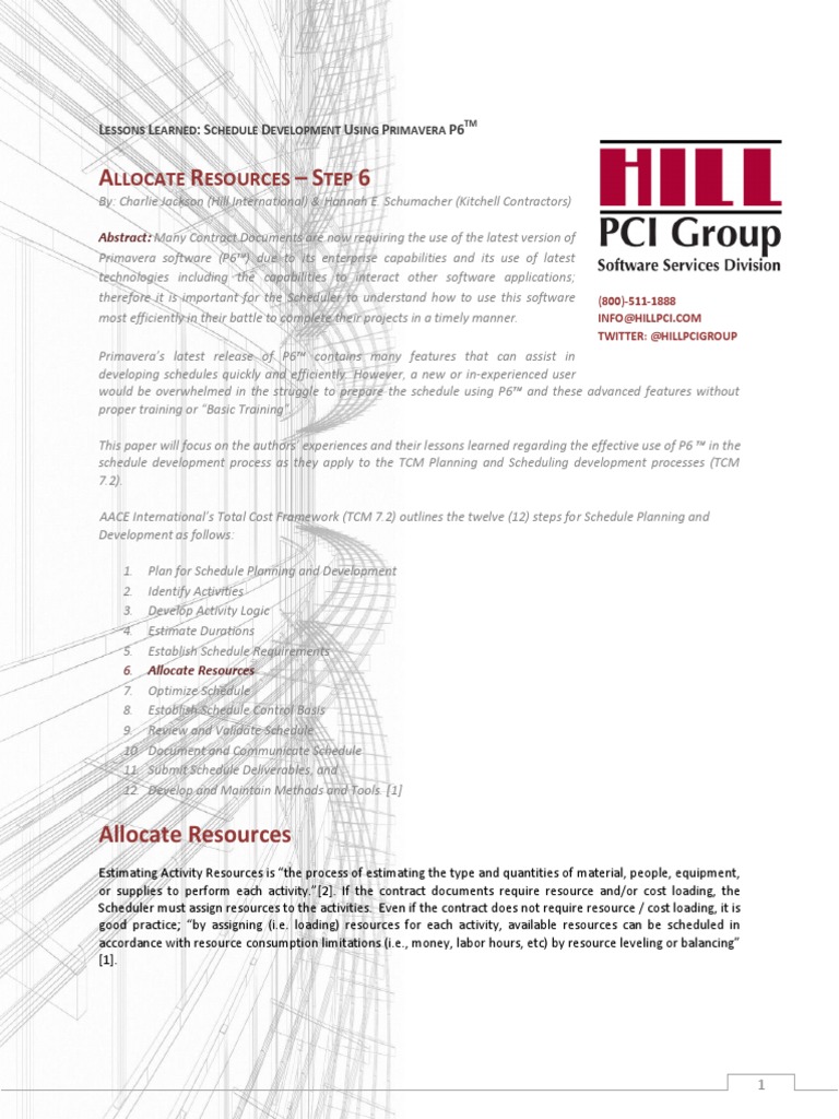 Allocating Resources in p6 | Resource | Project Management