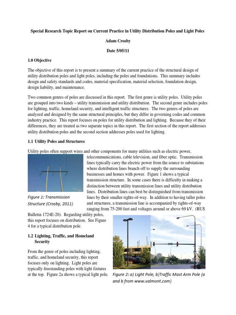 Structural Utility Distribution Light Poles Whitepaper Acrosby | PDF ...