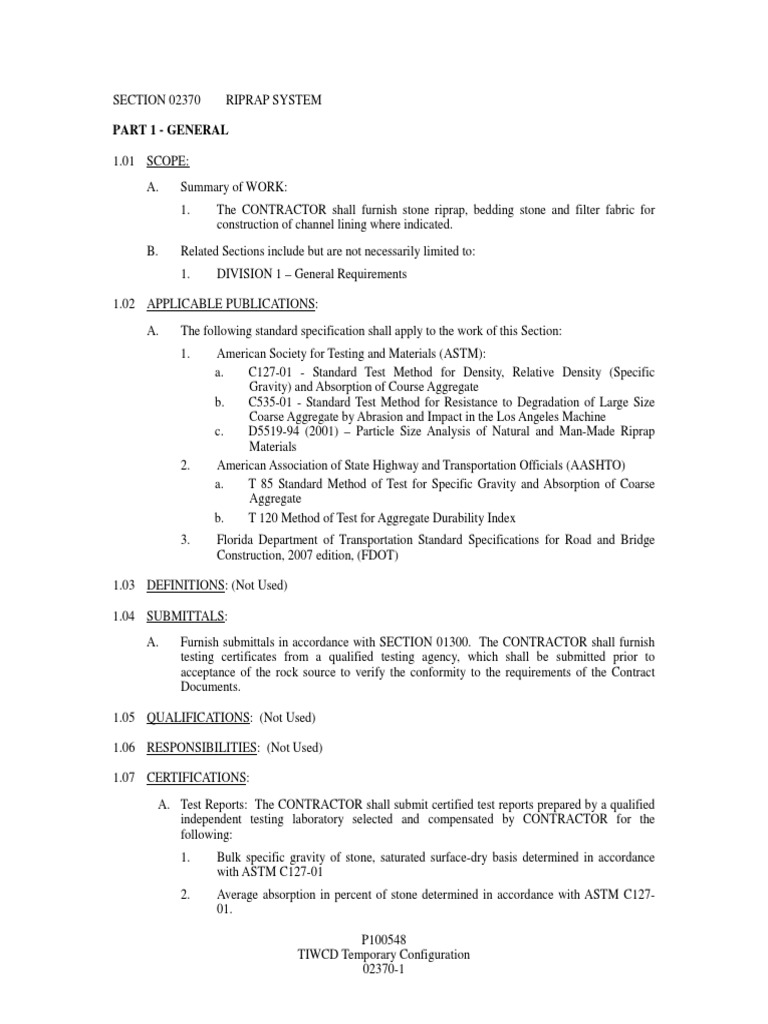 Riprap System | PDF | Fibers | Specification (Technical Standard)