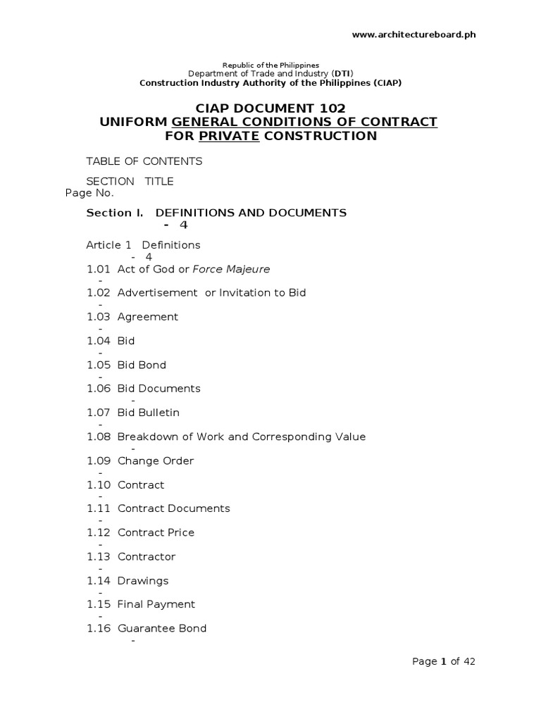 CIAP Document 102 Construction Industry Authority of The Philippines ...
