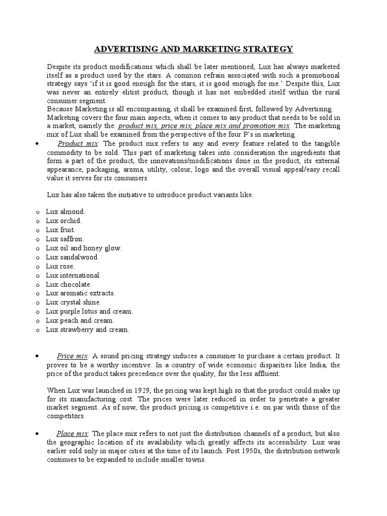 Advertising and Marketing Strategy | PDF | Brand | Marketing