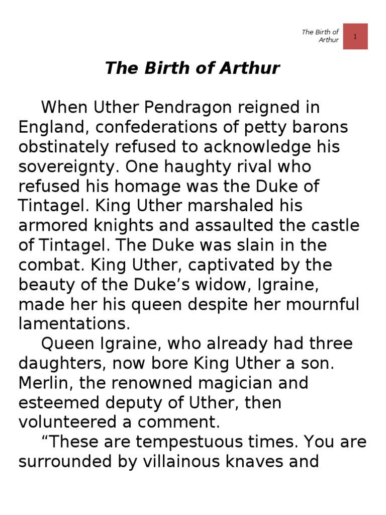 The Birth of King Arthur | PDF | Knight | Unrest