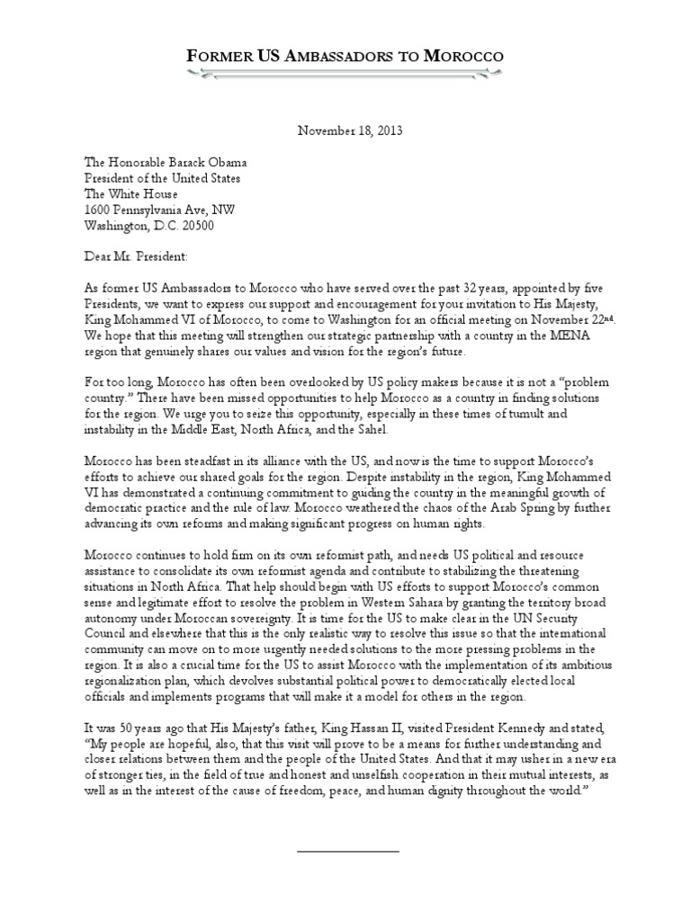 Morocco Letter To Obama | PDF | Morocco | Barack Obama