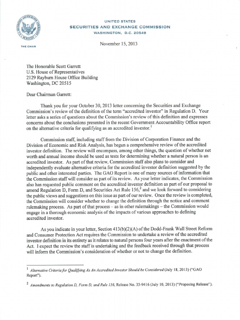 Letter From Chair White | PDF | Investor | Financial Adviser