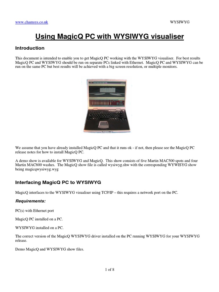 Using Magicq PC With Wysiwyg Visualiser: WWW - Chamsys.Co - Uk | PDF ...