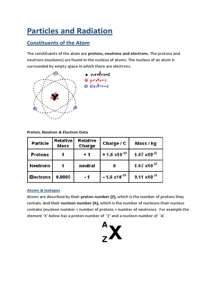 Particles and Radiation Explained | PDF | Elementary Particle | Atomic ...