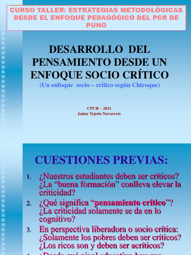 ENFOQUE SOCIO-CRÍTICO- 1 | Pensamiento crítico | Razonamiento inductivo