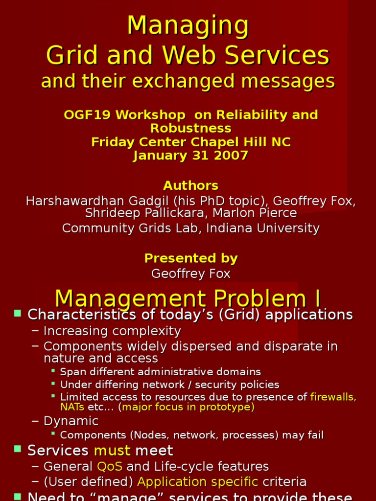 Managing Grid Messaging MiddlewareJan31-07 | PDF | Network Topology ...