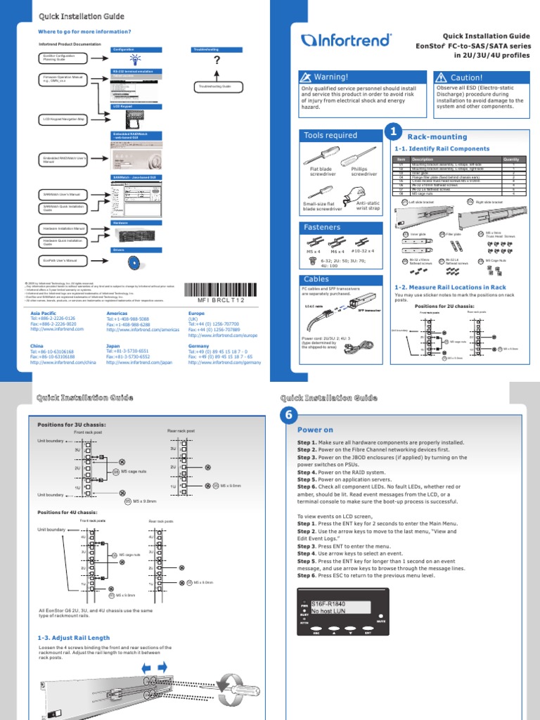 InforTrend - Quick Installation Guide | PDF | Electrical Connector | Screw