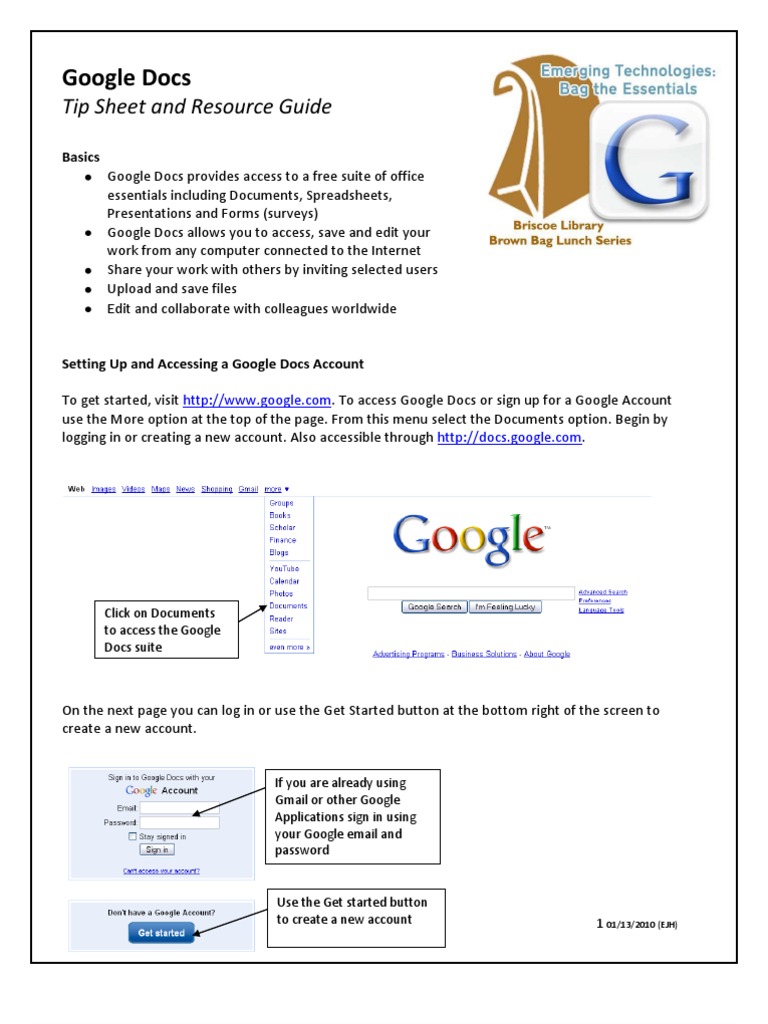 Google Docs Tips and Resource Guide | PDF | Computer File | Microsoft Excel