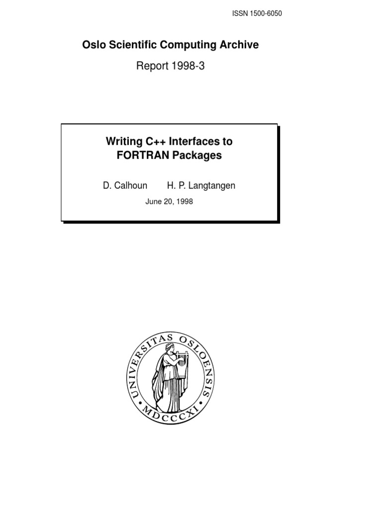 Writing C Interfaces To Fortran Packages Pdf Subroutine Parameter Computer Programming 