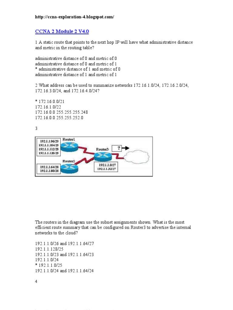 Ccna 2 Module 2 v4.0 | PDF | Router (Computing) | Ip Address