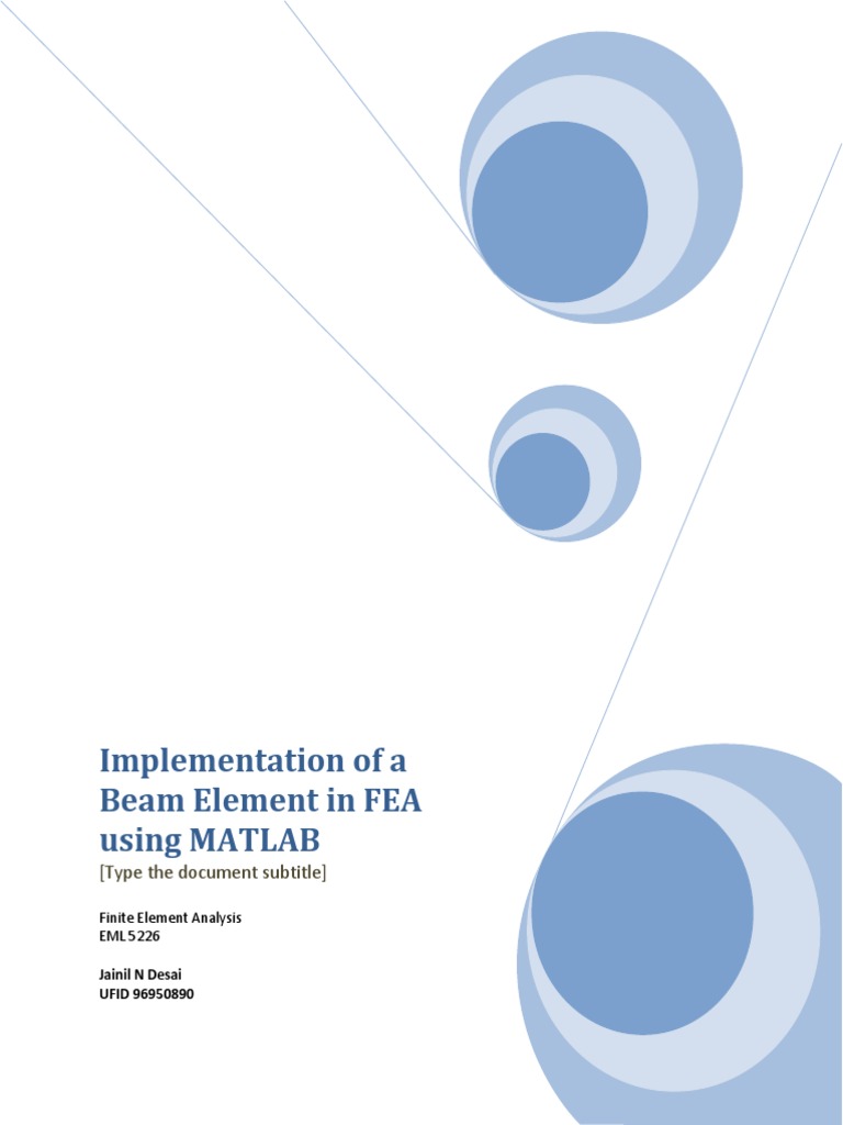 Implementation Of A Beam Element In Fea Using Matlab Type The Document Subtitle Pdf Beam