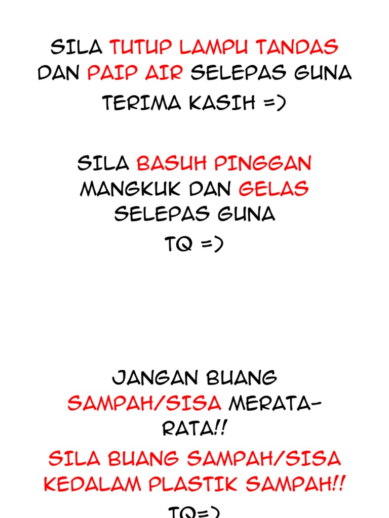 Sila Tutup Lampu Tandas Dan Paip Air Selepas Guna | PDF