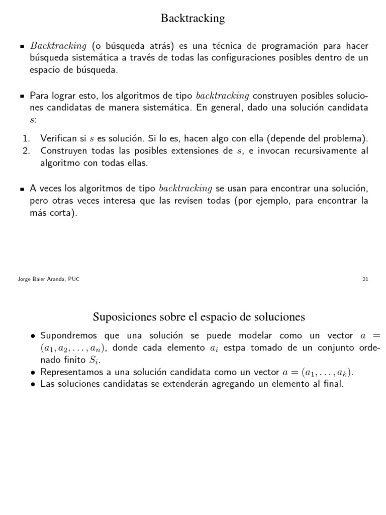 Backtracking | PDF | Algoritmos | Función (Matemáticas)