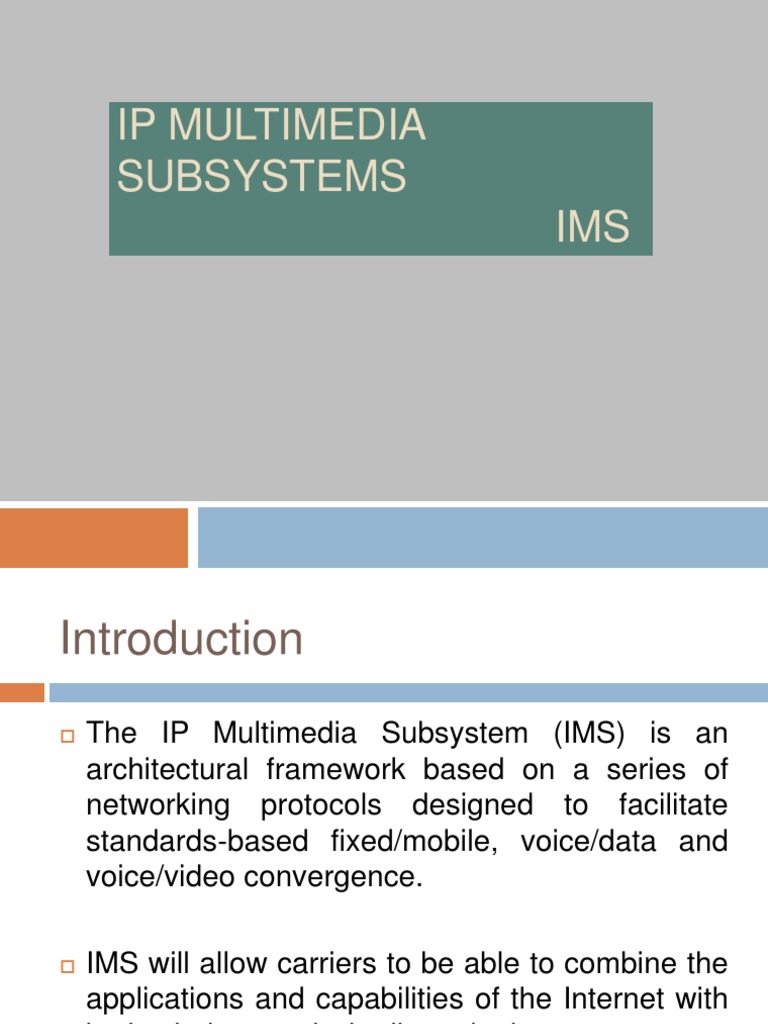 IMS Presentation | PDF | Session Initiation Protocol | Ip Multimedia Subsystem
