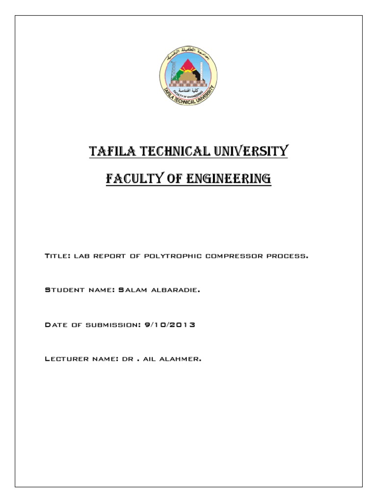 Lab Report of Polytrophic Compressor Process | PDF