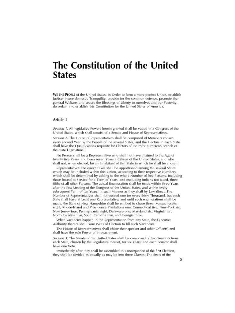 US Constitution | PDF | U.S. State | United States Constitution