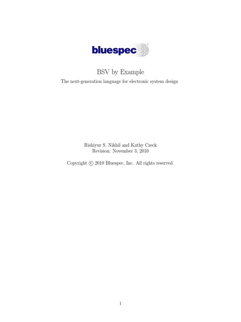 BlueSpec by Example | PDF | Programming Language | C++