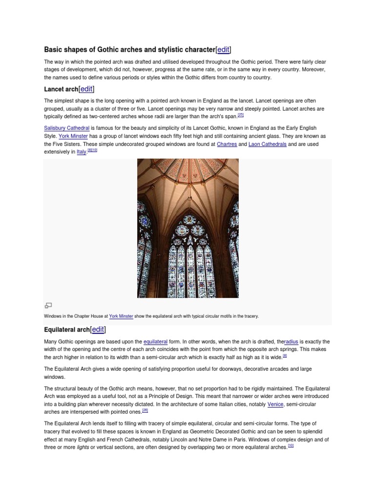 Types of Gothic Arches Explained | PDF | Gothic Architecture ...