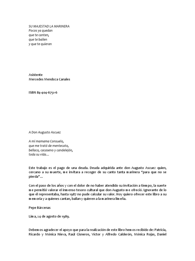 Su Majestad La Marinera Pepe Barcenas | PDF | Arte