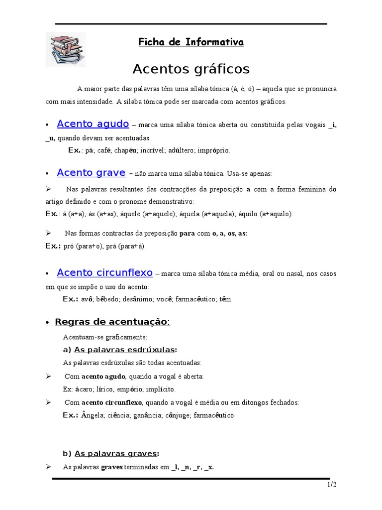 Acentuação Gráfica: Regras e Exemplos | PDF