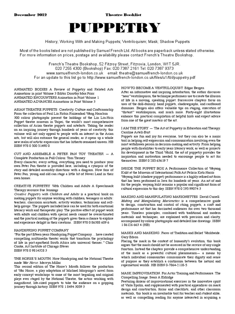 Puppetry | Download Free PDF | Puppetry | Puppets