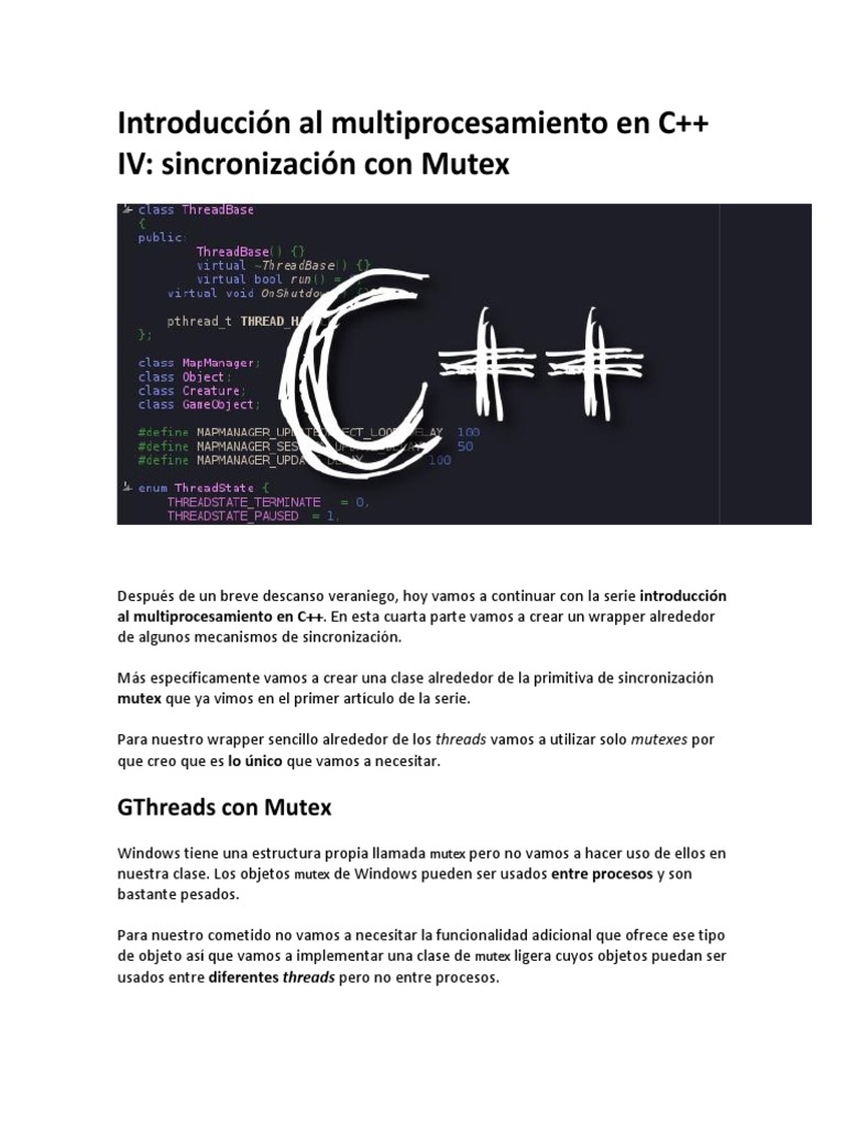 Introducción Al Multiprocesamiento en C++ IV | PDF | C ++ | Software ...
