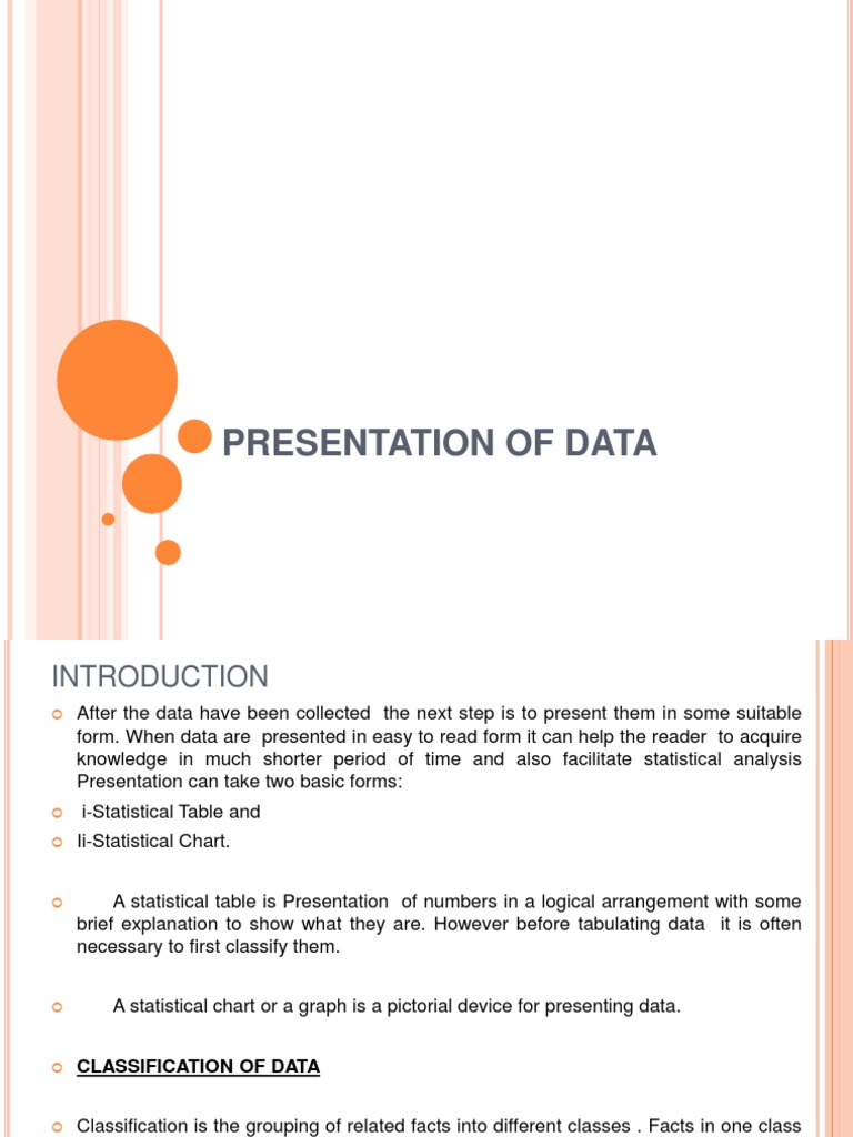 Presentation of Data | PDF | Statistical Classification | Profit ...