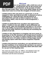FFA Creed: Beliefs in Agriculture | PDF