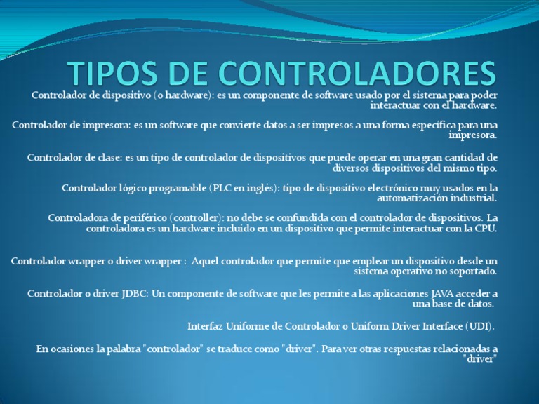 Tipos de Controladores | PDF | Controlador lógico programable | Hardware de la computadora
