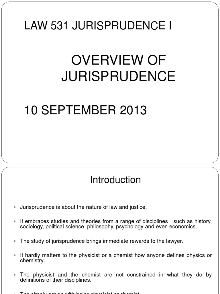 Jurisprudence I - Introduction | PDF | Jurisprudence | Definition