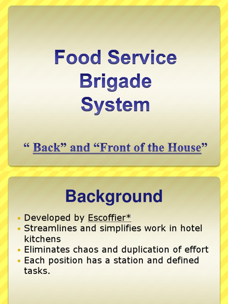 Kitchen and Restaurant Brigade | PDF | Chef | Waiting Staff