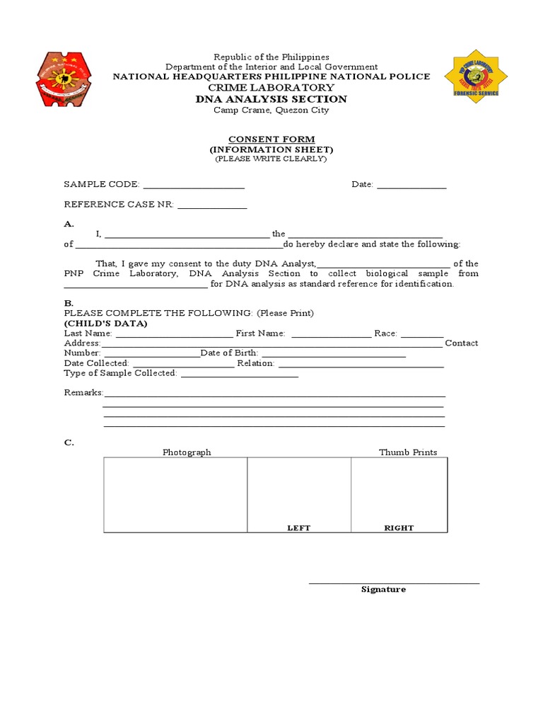 Consent Form-Dna Collection | PDF