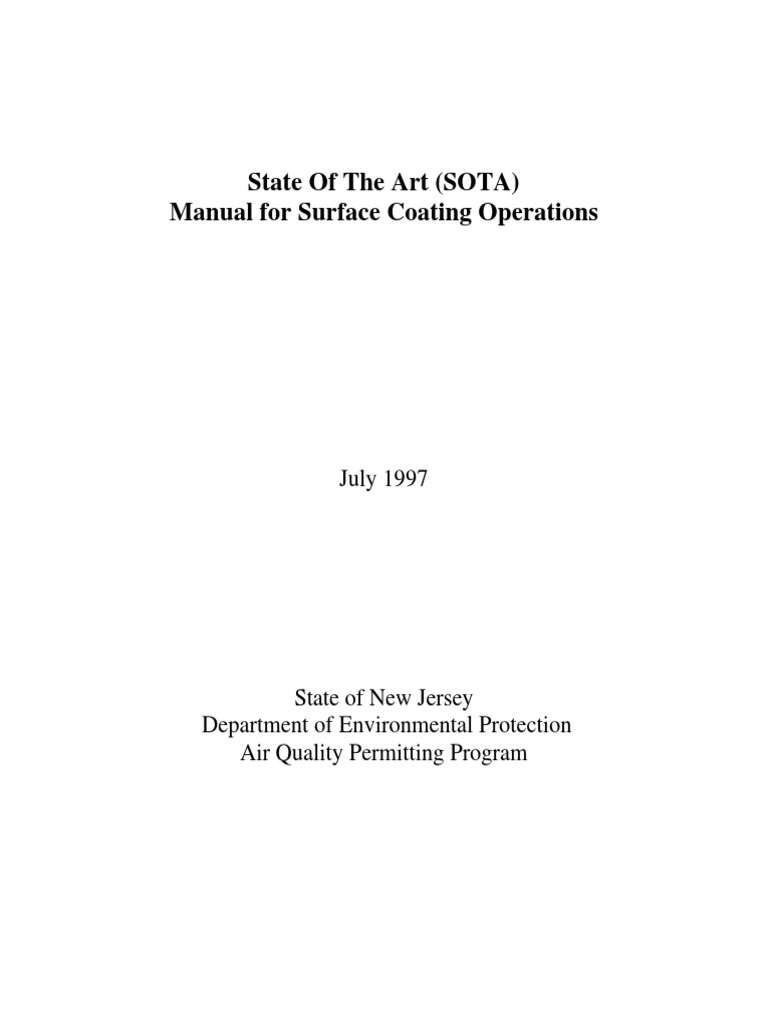 State of The Art (SOTA) Manual For Surface Coating Operations | PDF ...