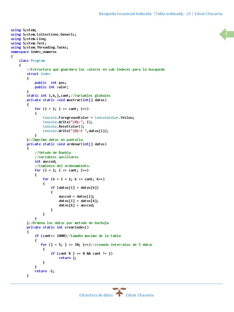 Busqueda Indexada Vector Numeros | PDF | Ingeniería de software ...