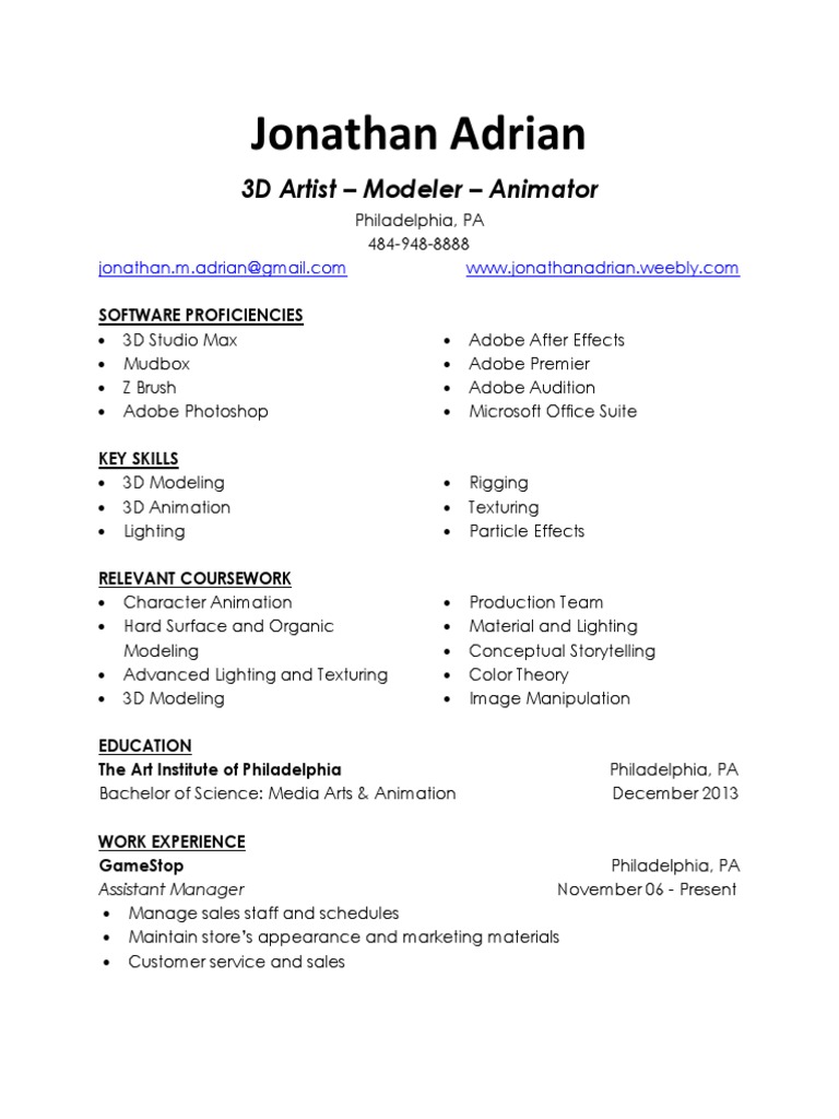 Jonathan Adrian Resume - Draft 1 | PDF