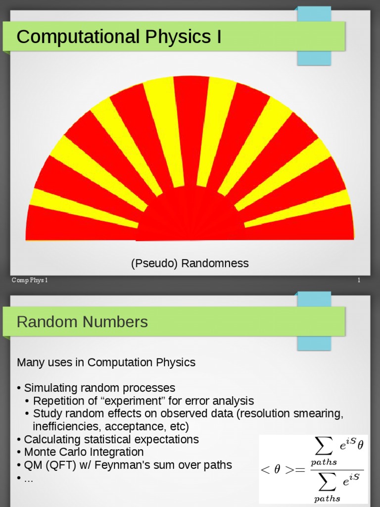 Computational Physics I Pseudo Randomness Pdf Randomness Scientific Theories
