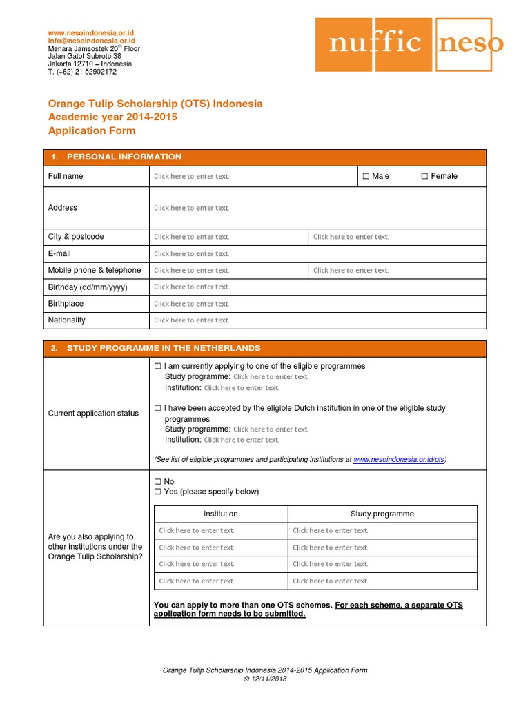 OTS Application Form 2014-2015 | Academic Degree | Test (Assessment)