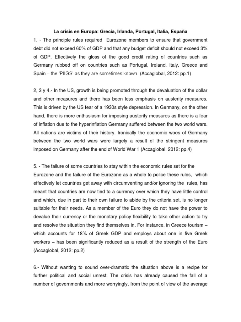 Eurozone Crisis: Impacts on PIIGS Nations | PDF | Eurozone | Austerity