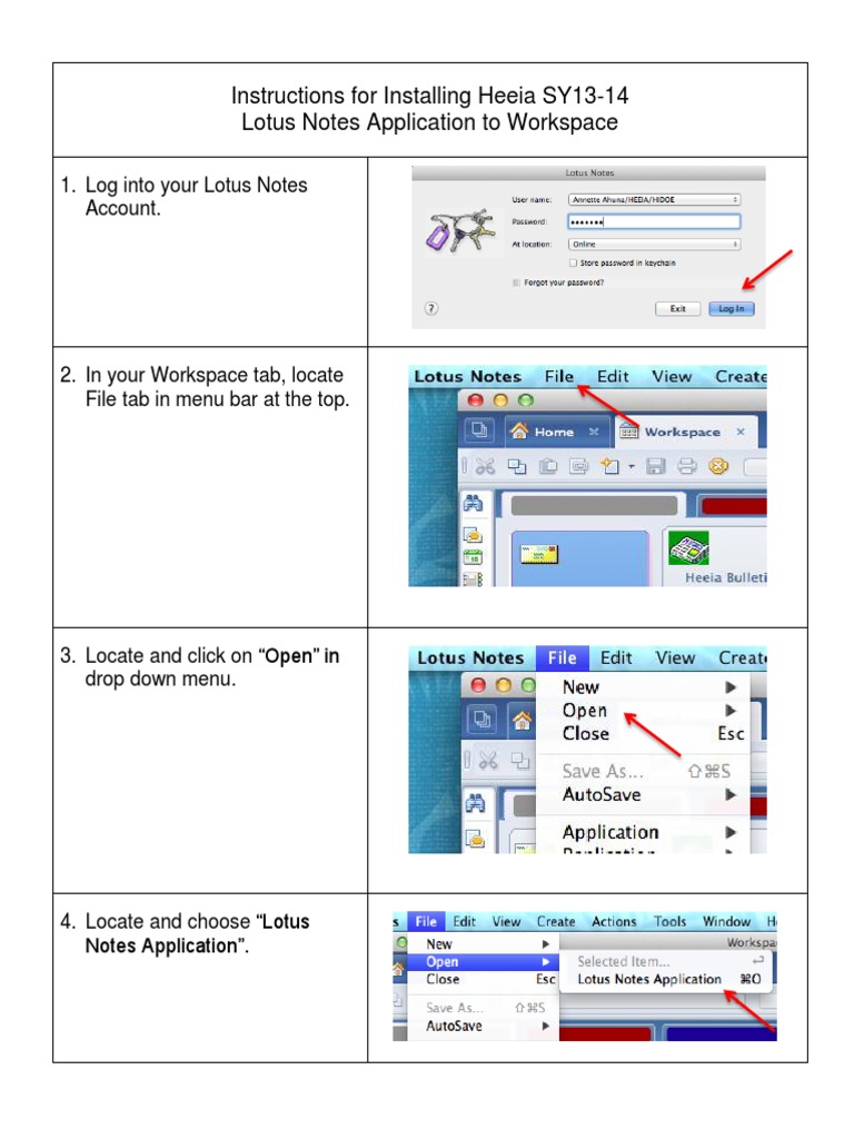 Install Heeia SY13-14 Lotus Notes Apps | PDF | Business | Computers