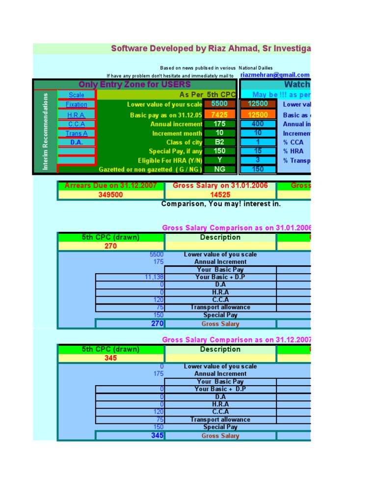 6th Central Pay Commission Salary Calculator | PDF | Business