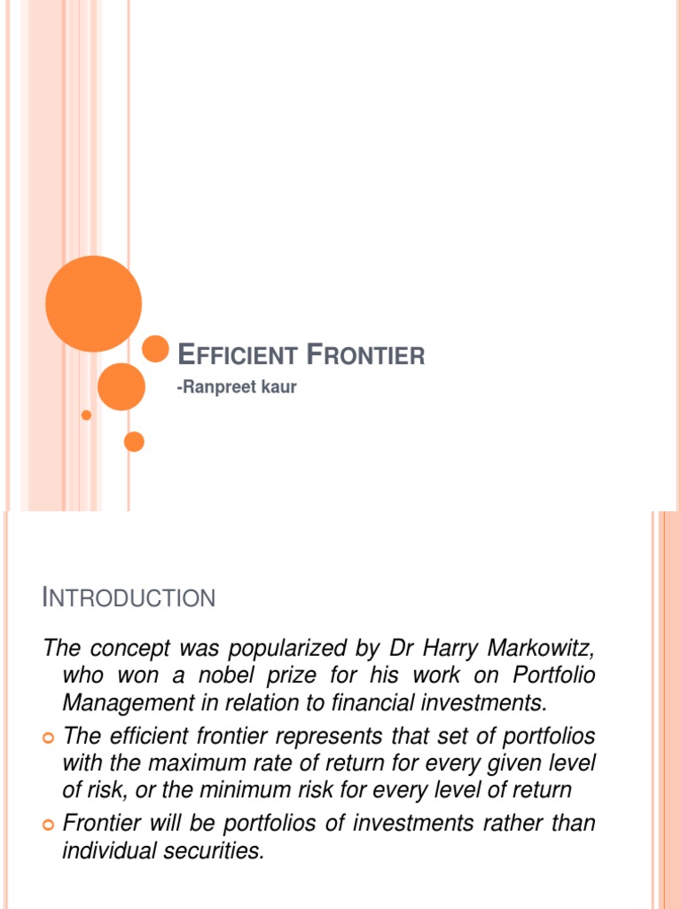 Efficient Frontier | PDF | Beta (Finance) | Diversification (Finance)