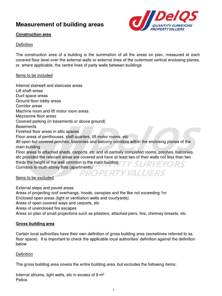 Building Area Measurement Guidelines | PDF | Computers