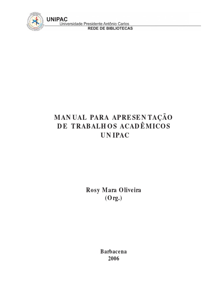 Manual Para Apresentação De Trabalhos Acadêmicos Pdf Citação