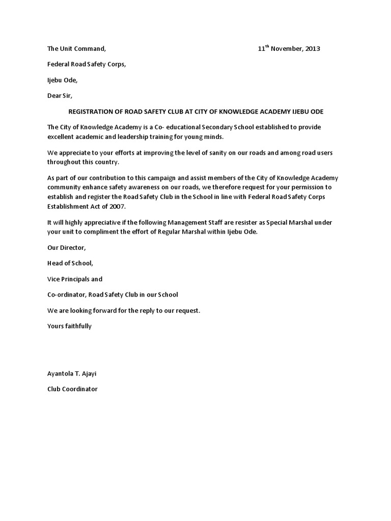 FRSC Letter 2 | PDF | Bookcase | Crafts